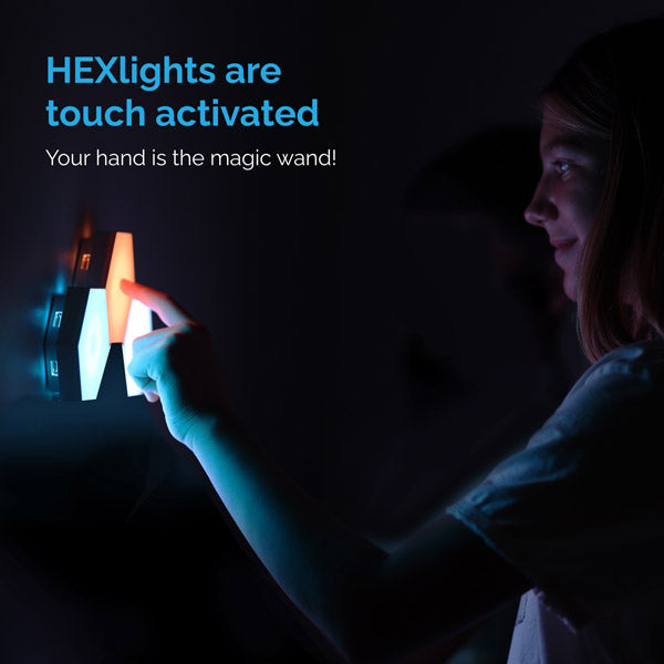 Interactive LED 3-Module HEXLights for Kids – Endless Design Fun – Emberela